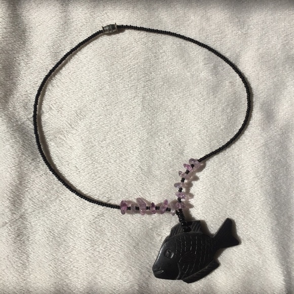 Jewelry | Bought In Belize Purple Fish Necklace | Poshmark